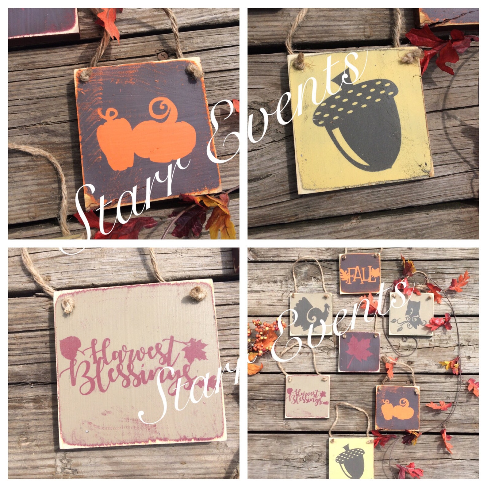 Set of 2 Fall Decorations Fall Signs Rustic Fall Decor Rustic - Etsy