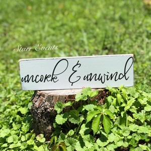 Uncork and Unwind Sign. Rustic Wine Signs. Farmhouse Wine Sign ...