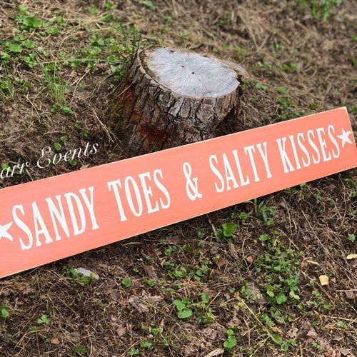Sandy Toes and Salty Kisses Sign. Beach Signs. Pool Signs. - Etsy