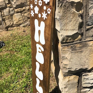 Retro Hello Sign. Hello Porch Signs Vertical Hello Sign. Front Porch ...