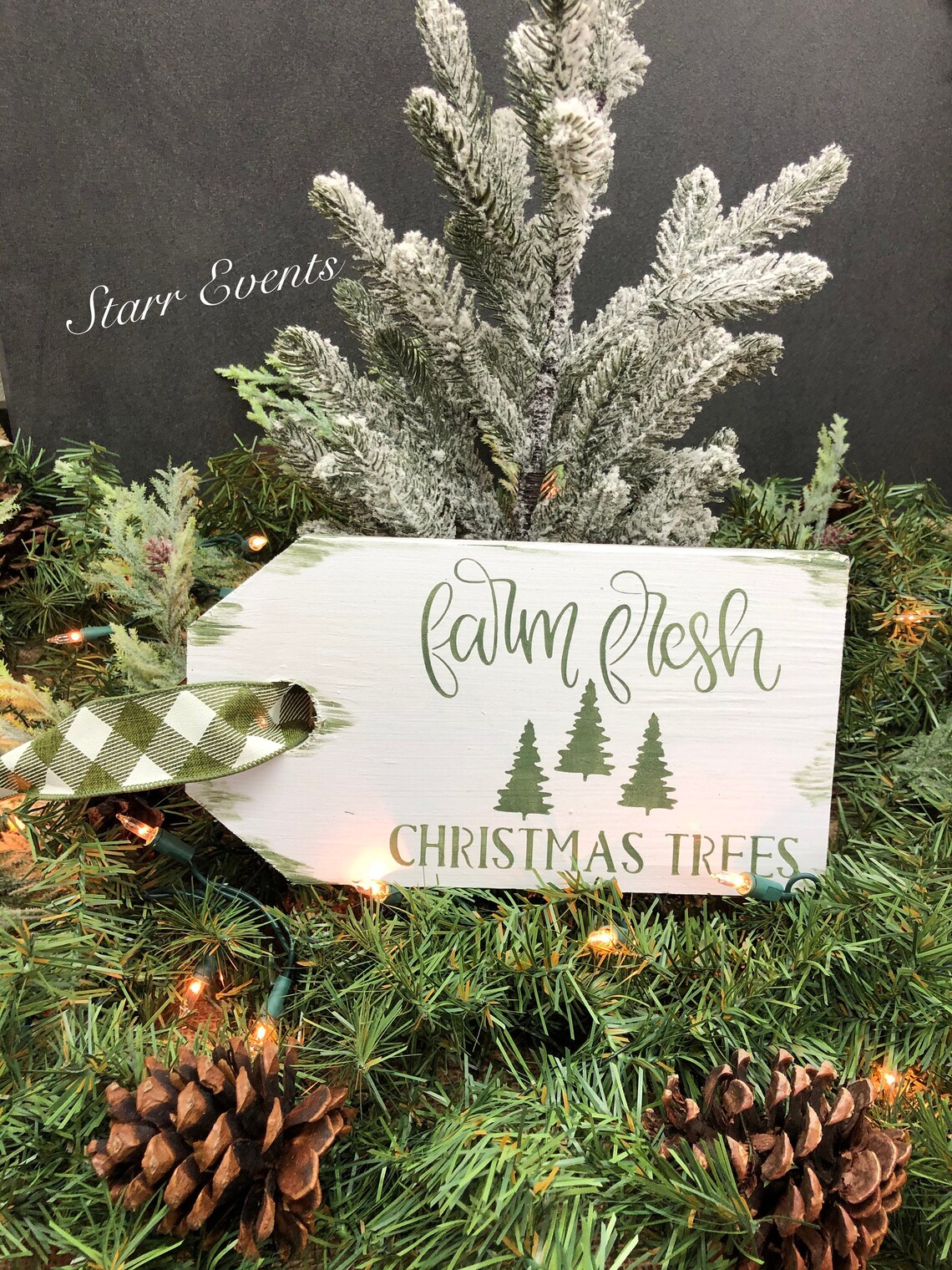 10" Rustic Christmas Signs Farm Fresh Christmas Trees Sign Christmas ...