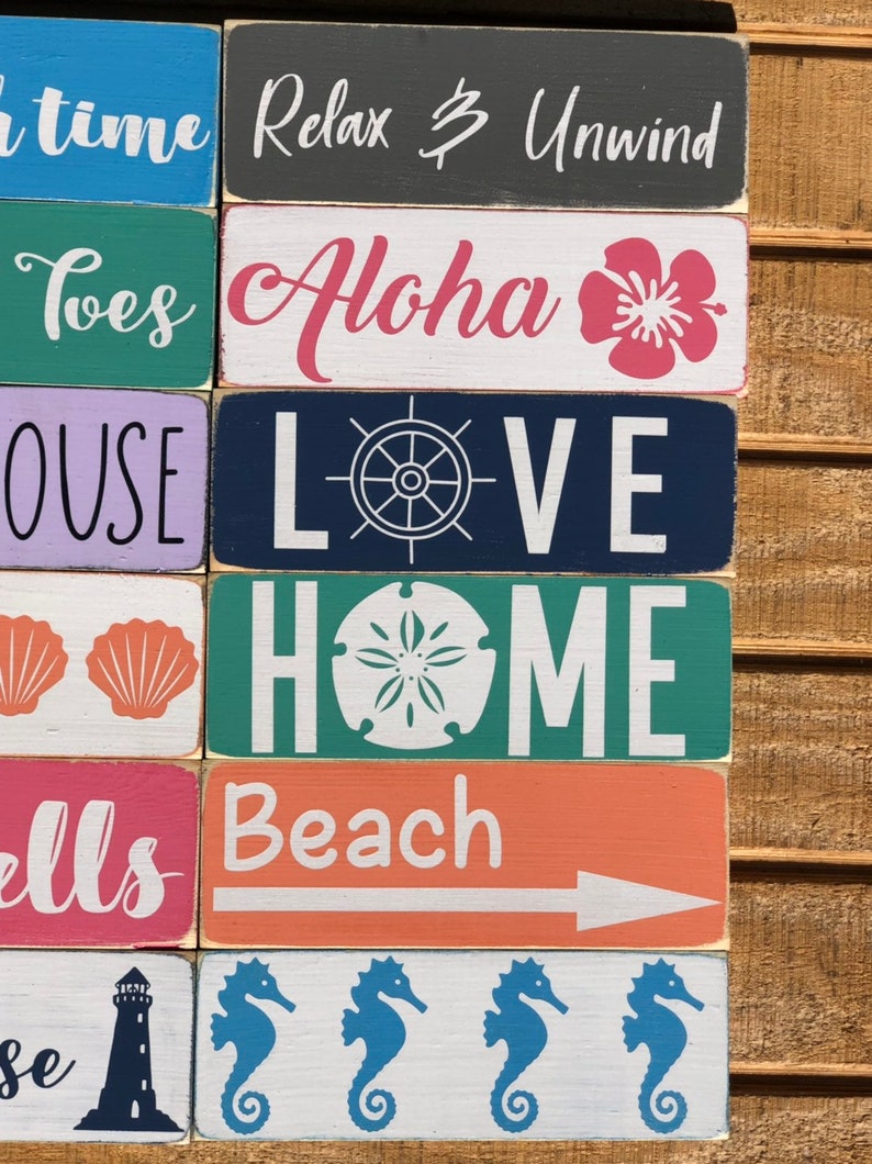 Rustic Beach Signs for the House. Small Beach Signs for Wreaths ...
