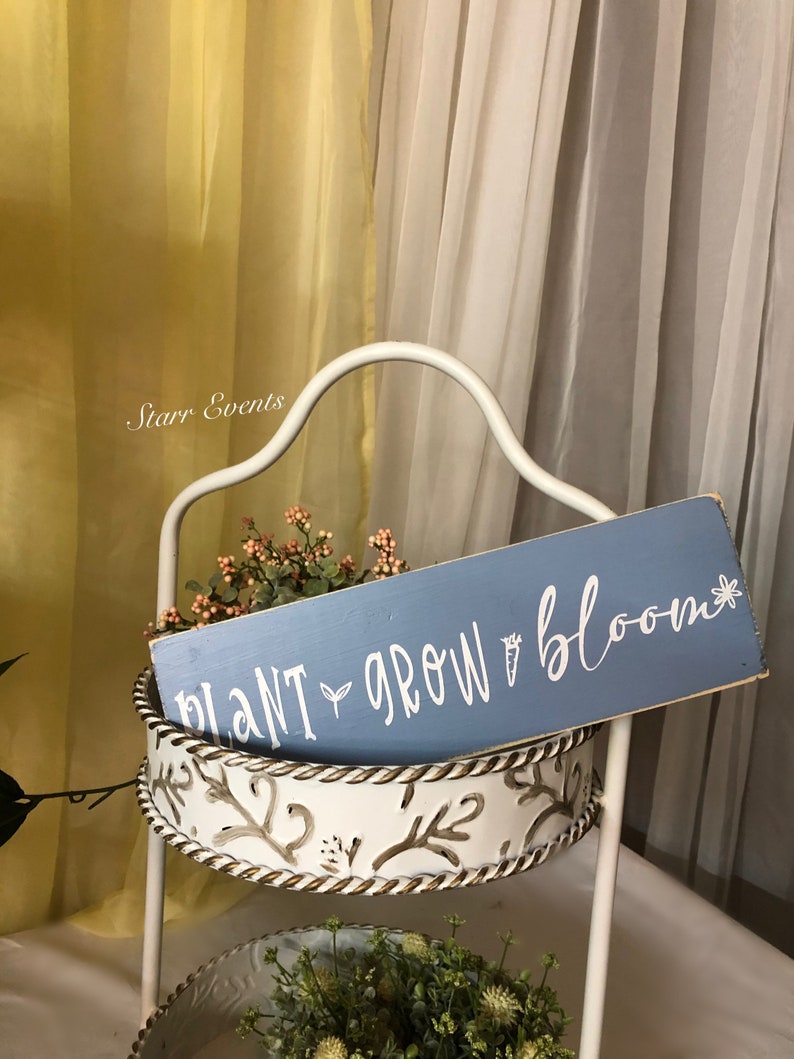 Small Spring Signs. Rustic Spring Decor. 12" Spring Decorations. Plant ...