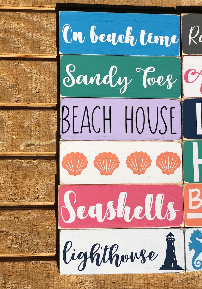 Rustic Beach Signs for the House. Small Beach Signs for Wreaths ...