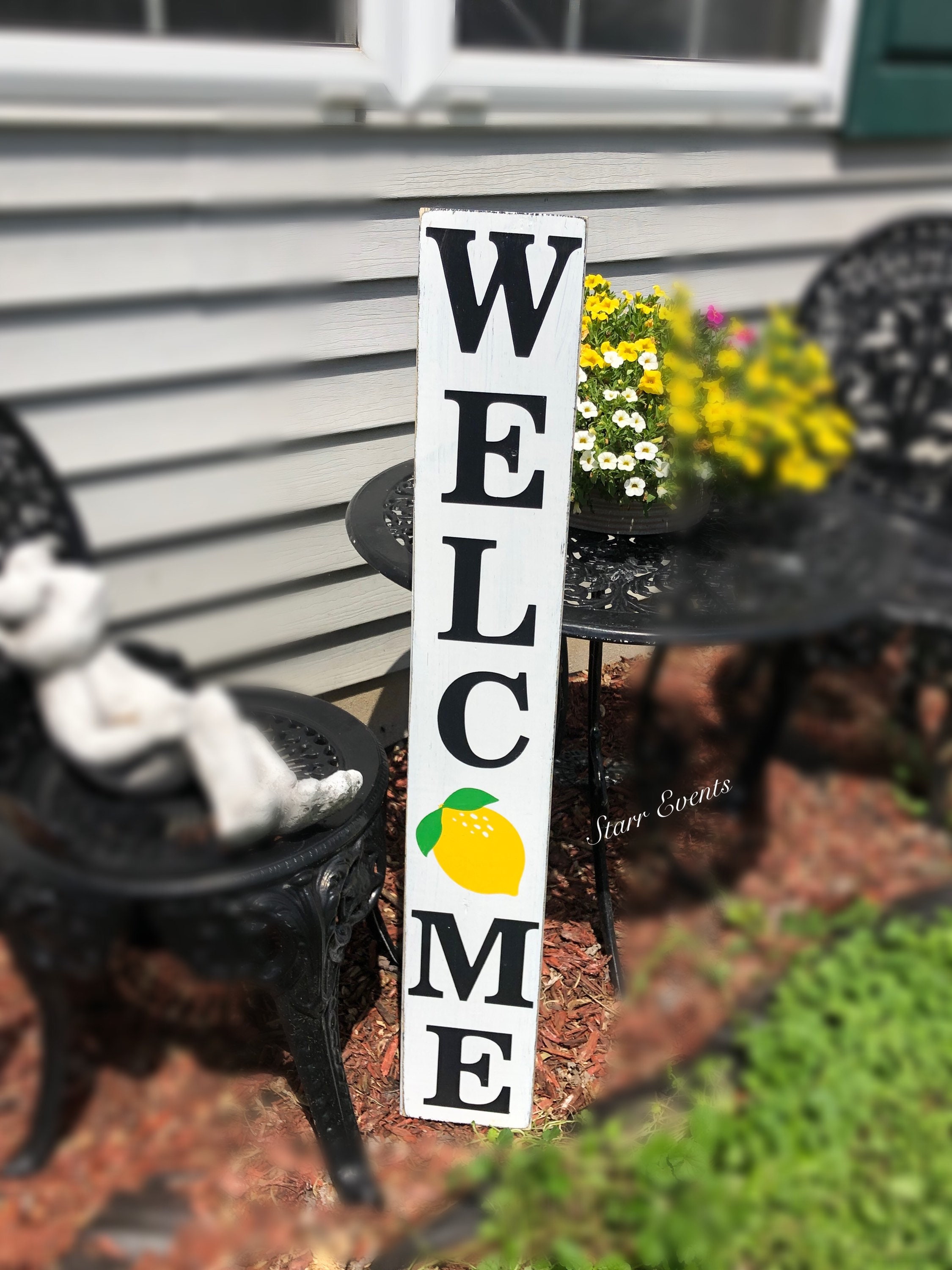 Lemon Welcome sign. porch signs Vertical welcome lemon sign. | Etsy