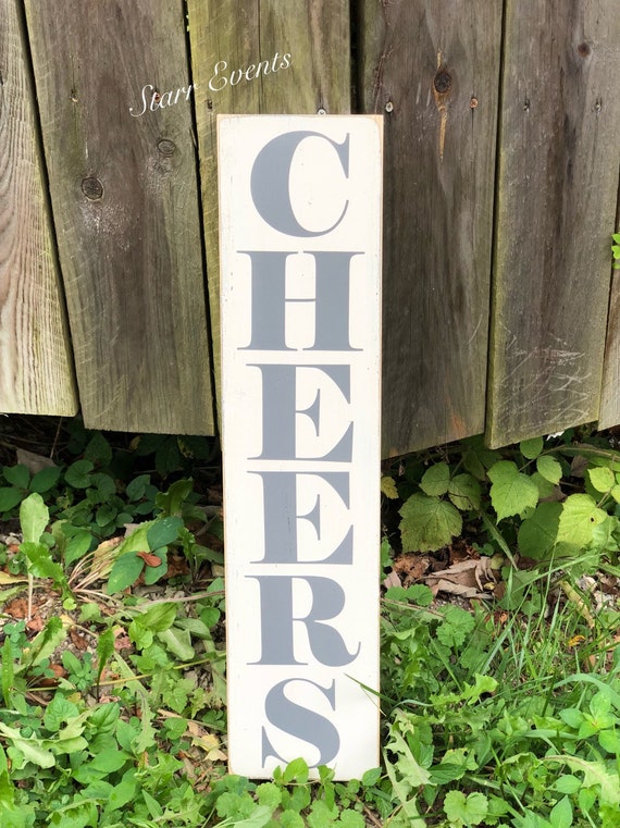 Cheers Sign. Rustic Wine Signs. Farmhouse Wine Sign. Farmhouse | Etsy