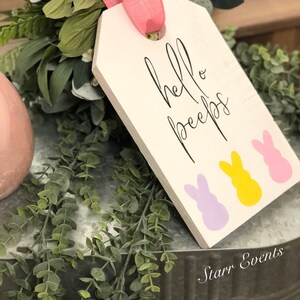 Hello Peeps Sign. Easter Decorations. Easter Decor Easter Signs. Easter ...