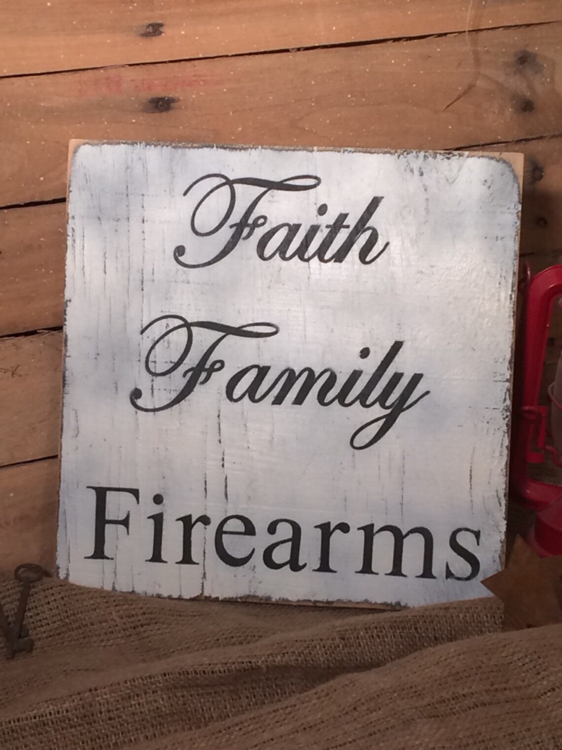 Faith Family Firearms Sign Rustic Signs Rustic Home Decor Farmhouse ...
