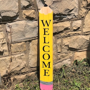 Teacher Signs. Back to School Gifts for Teachers. Vertical Pencil Sign ...