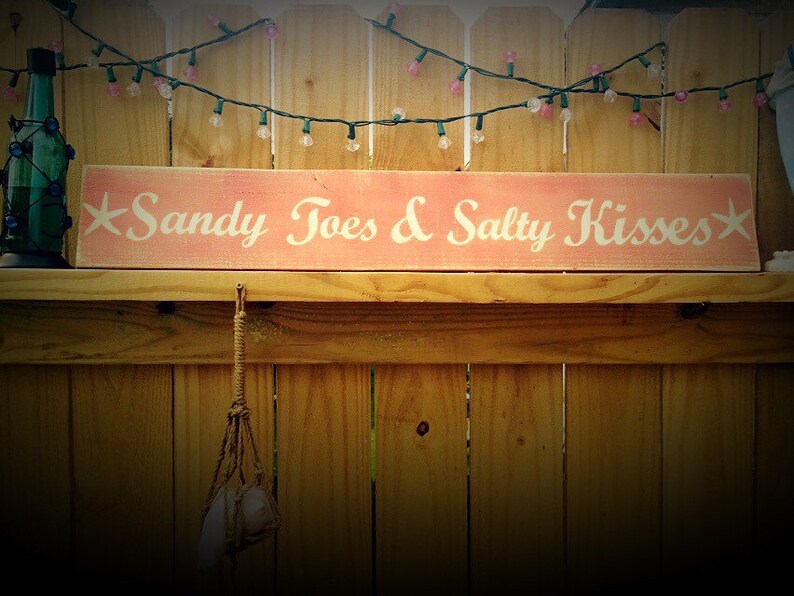 Sandy Toes and Salty Kisses Sign. Beach Signs. Nautical Signs. - Etsy