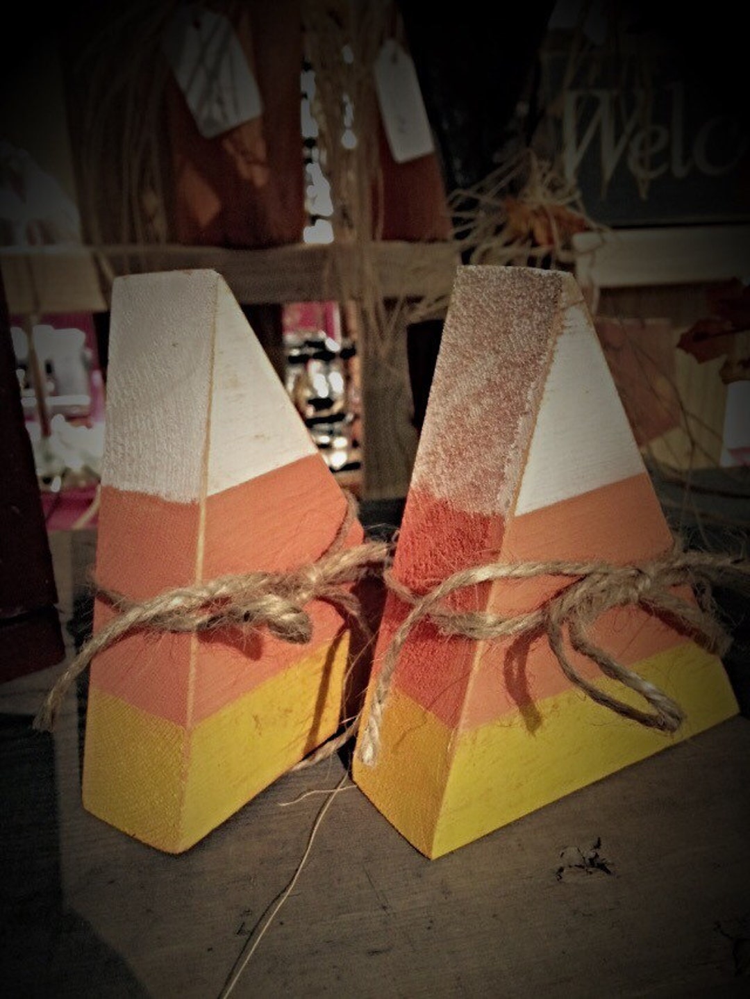 Candy Corn. Set of 3 Wooden Candy Corn. Fall Decor. Wooden Fall ...