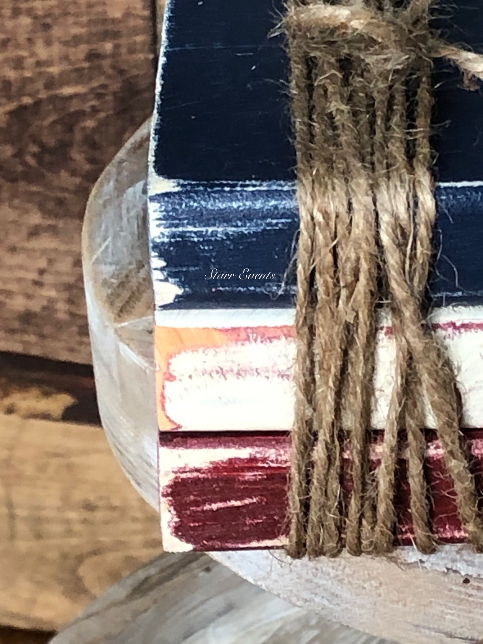 Patriotic Tier Tray 4th of July Decor. Mini Fourth of July Faux Books ...