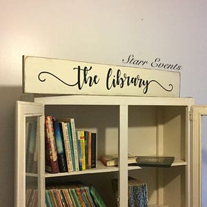 The Library Sign. Rustic Library Decor. Distressed Sign. Rustic Signs ...