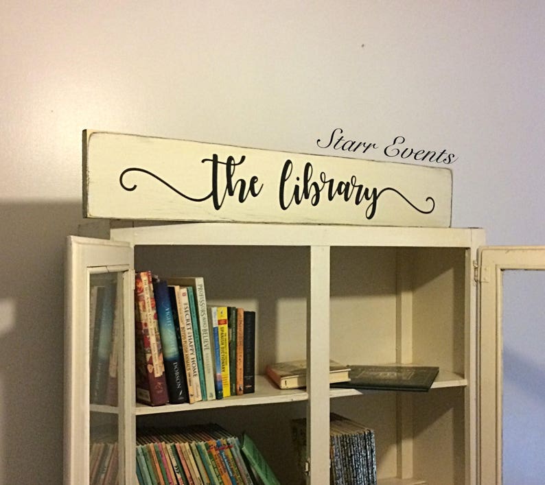 The Library Sign. Rustic Library Decor. Distressed Sign. - Etsy