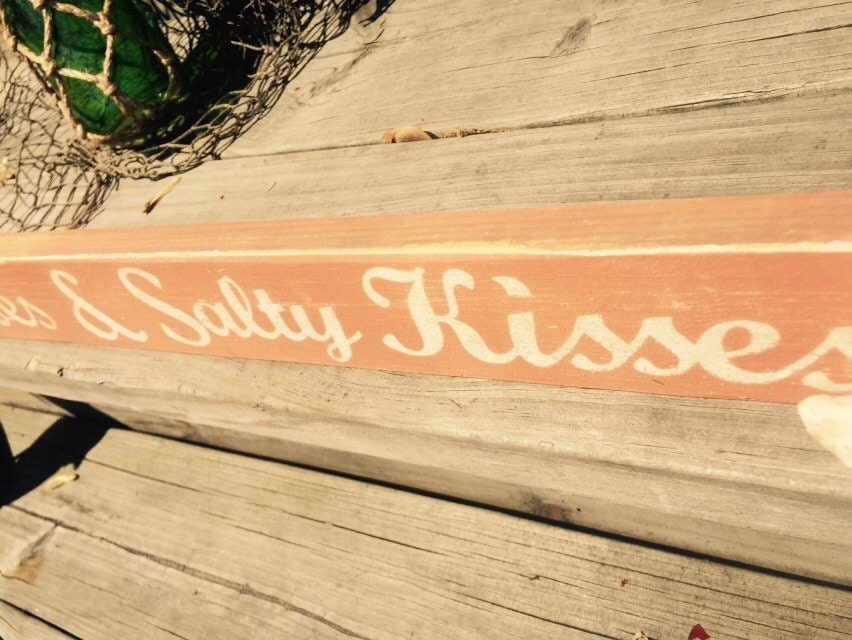 Sandy Toes and Salty Kisses Sign. Beach Signs. Pool Signs. Beach Decor ...