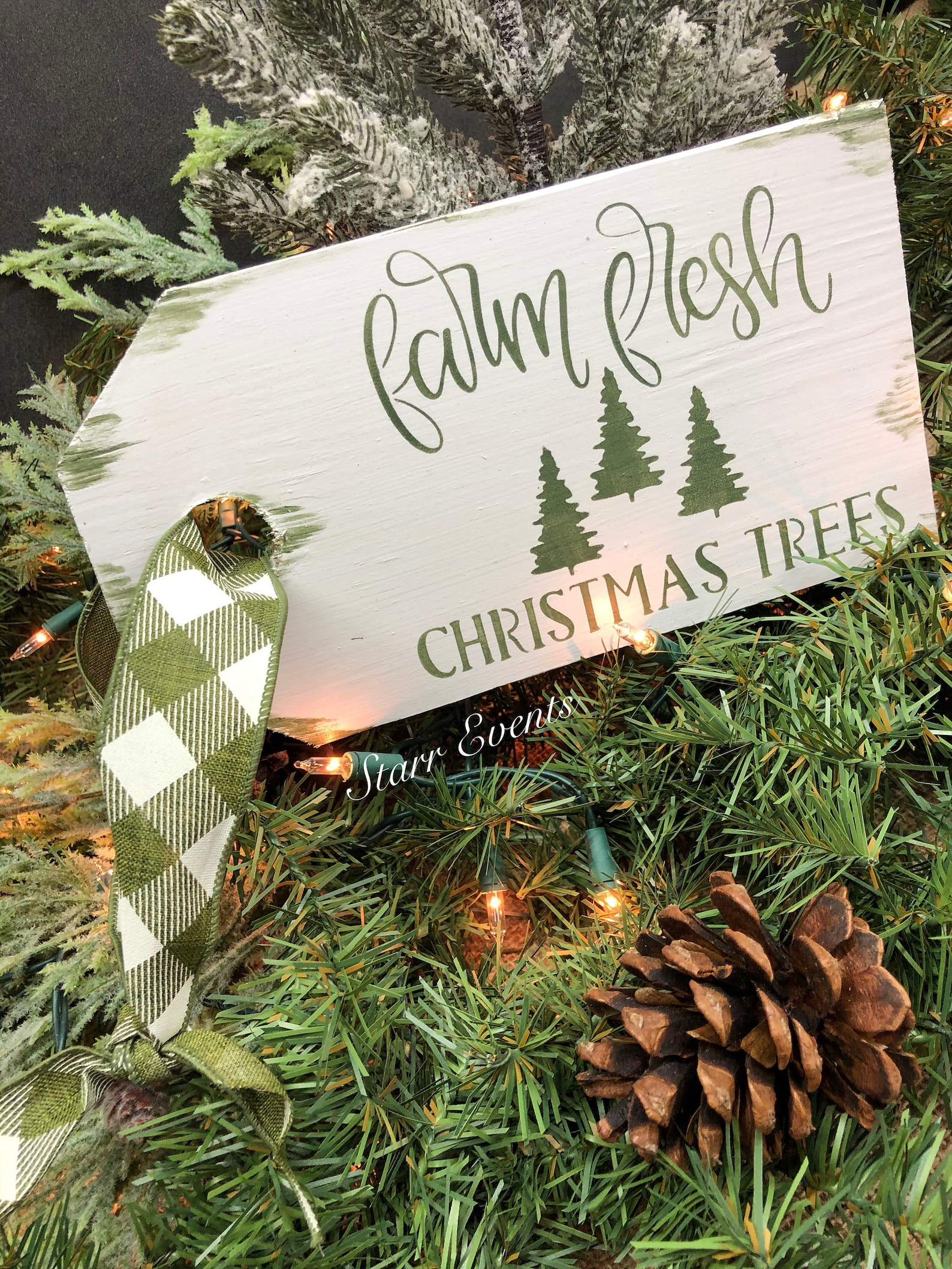 10" Rustic Christmas Signs Farm Fresh Christmas Trees Sign Christmas ...