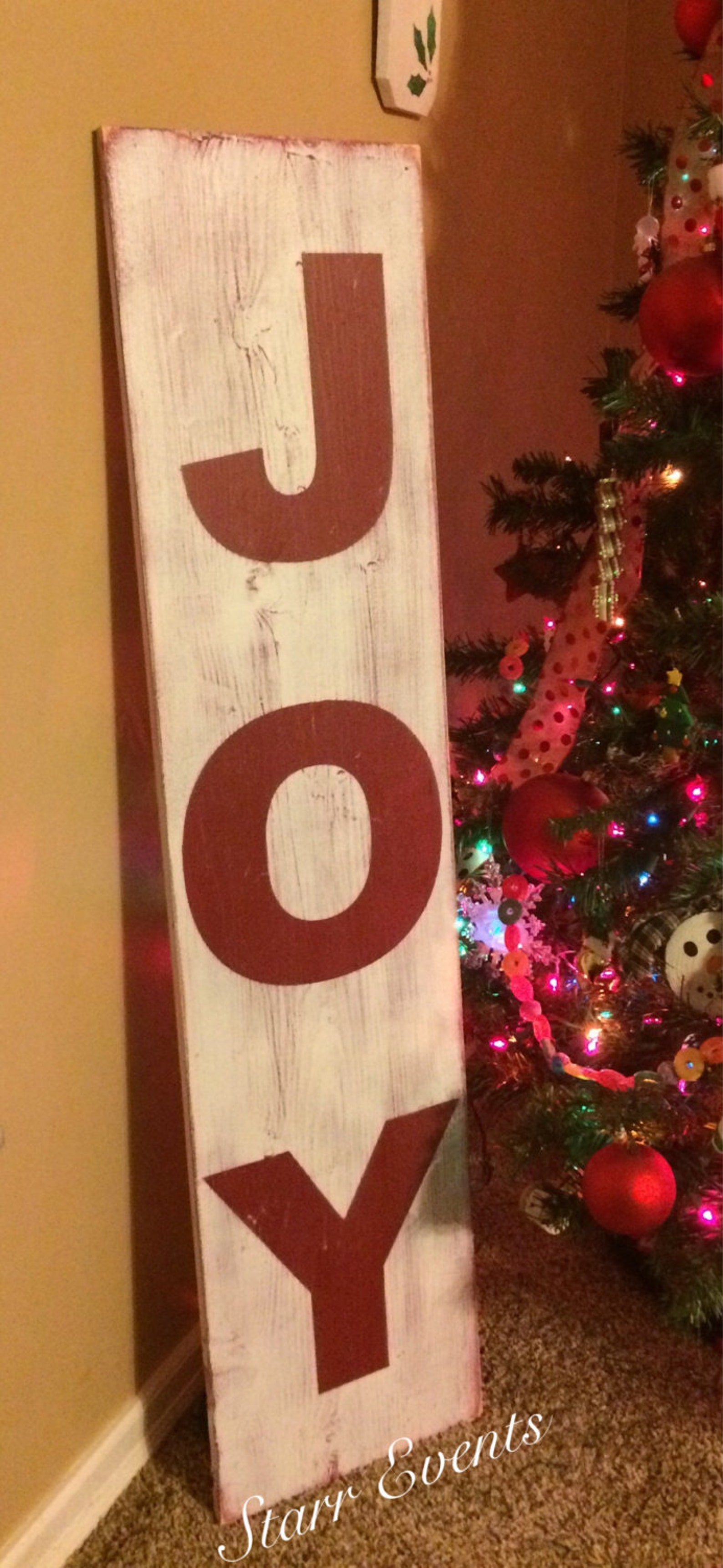 Joy Sign. 4 Ft Tall Rustic Christmas Sign. Christmas Decor. Rustic ...