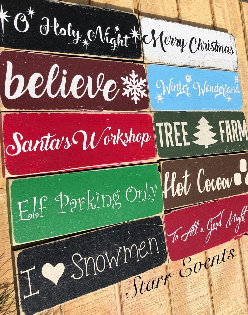 10 Rustic Christmas Signs Christmas Decorations Rustic - Etsy