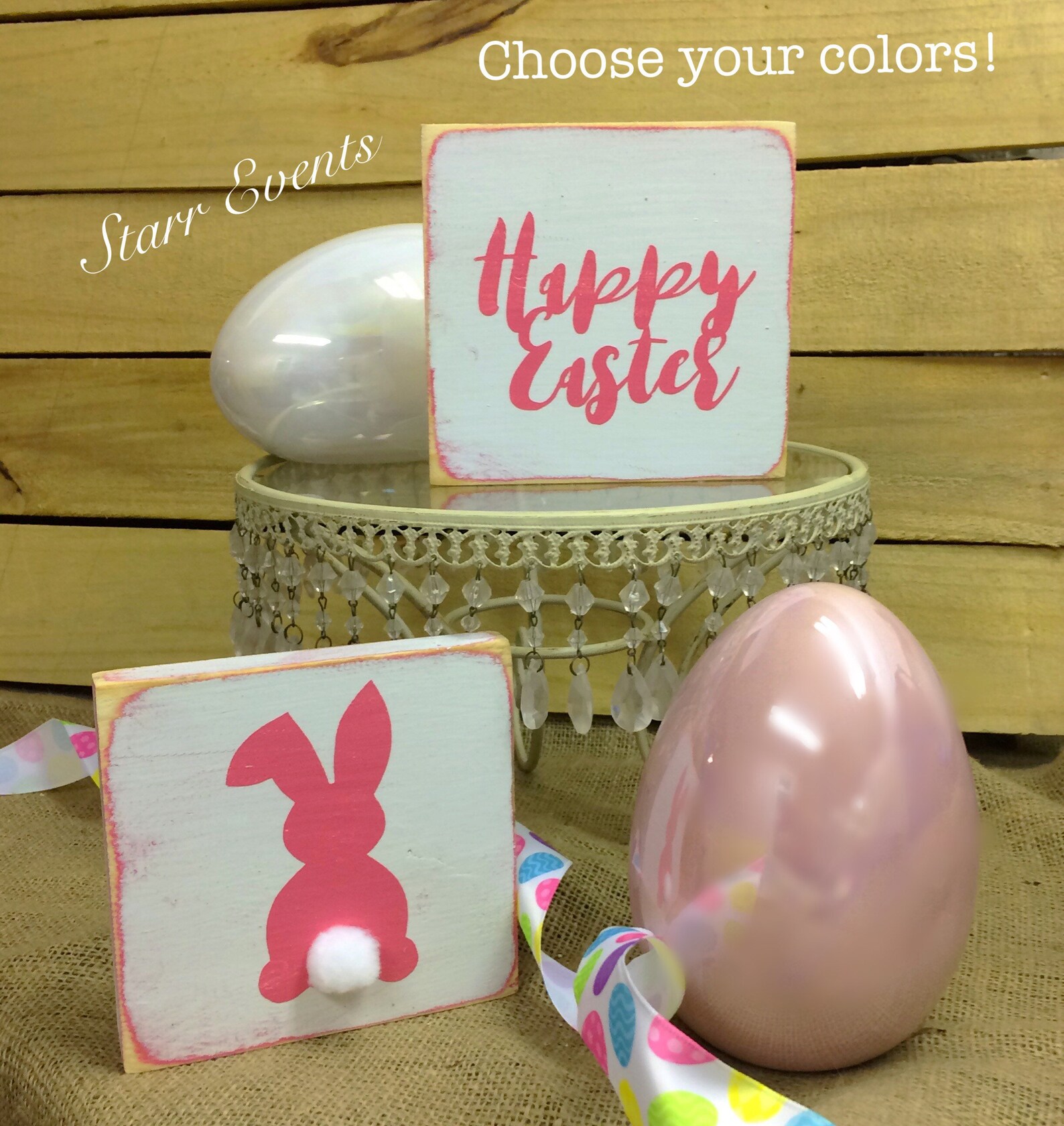 Happy Easter Sign Easter Decorations. Rustic Easter Decor Set of 2 ...