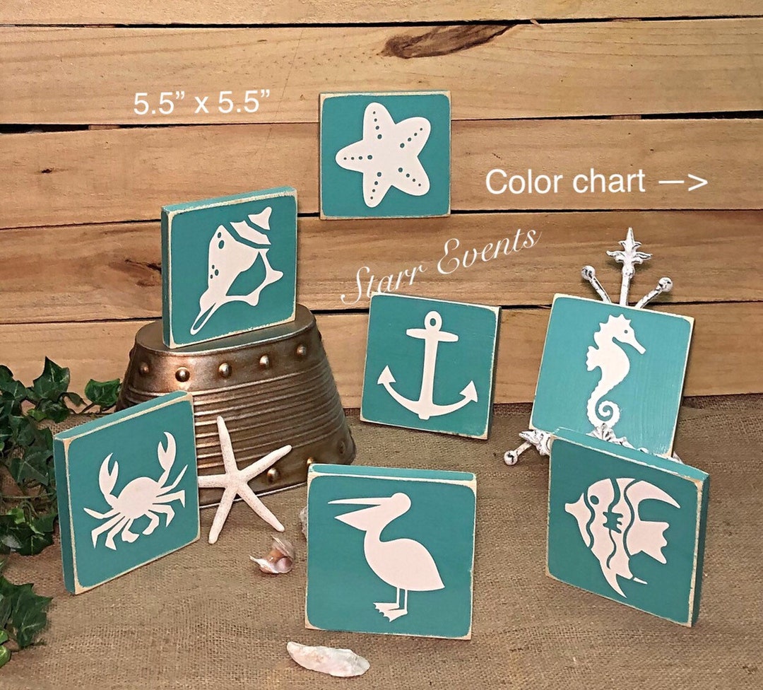 Beach Signs. Set of 2 Rustic Nautical Signs. Rustic Beach Decor ...