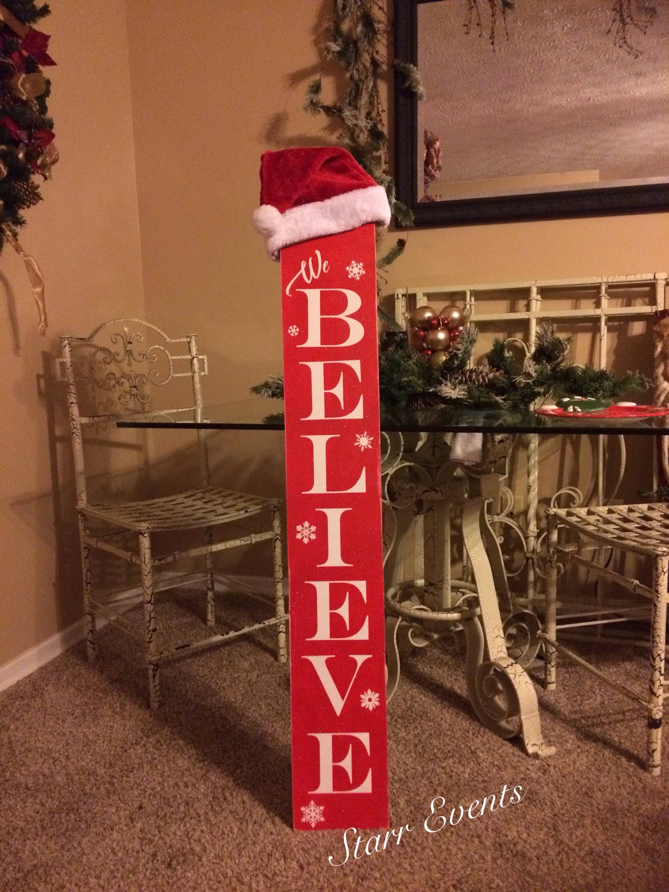 Vertical Believe Signs. Christmas Signs Christmas Decor. Holiday Sign ...