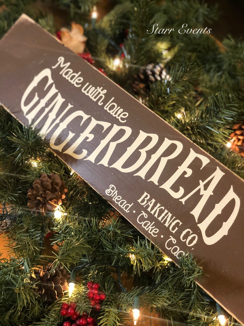 Gingerbread Baking Co Sign. Rustic Christmas Sign. Rustic Christmas ...