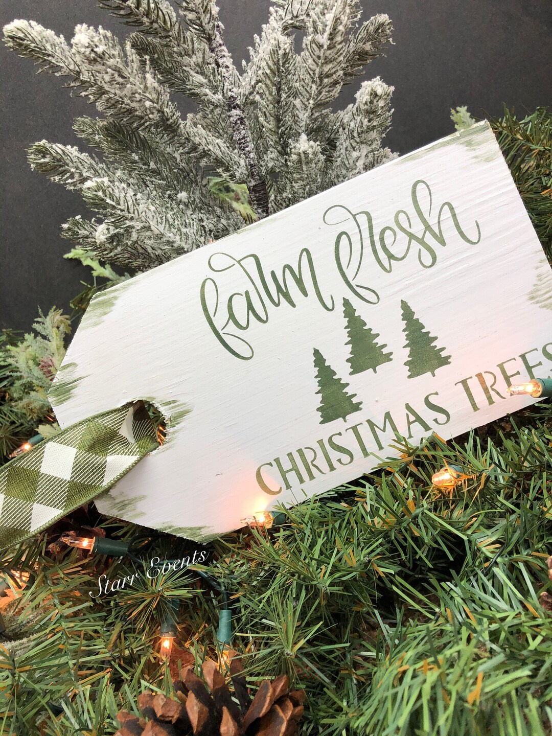 10" Rustic Christmas Signs Farm Fresh Christmas Trees Sign Christmas ...