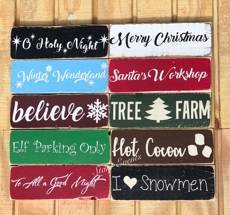 10 Rustic Christmas Signs Christmas Decorations Rustic - Etsy