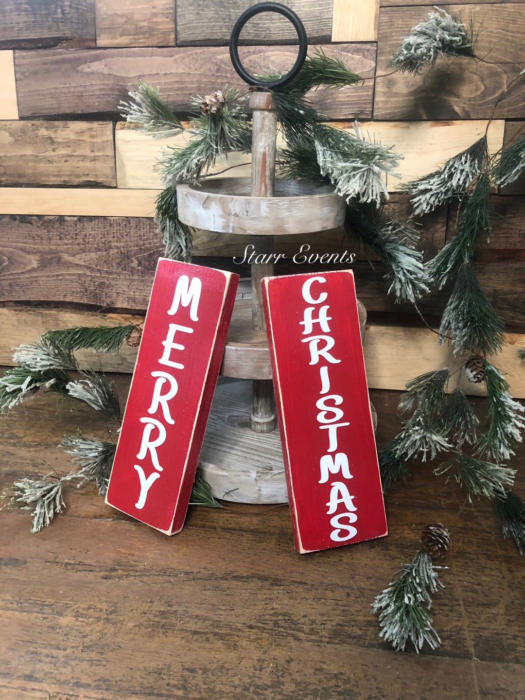 Merry Christmas 10" Signs. Small Vertical Christmas Signs. Mantel Decor ...