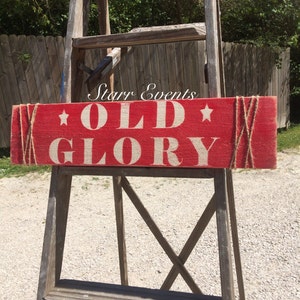 Old Glory Sign July 4th Decorations Americana Decor Rustic Wooden Signs ...