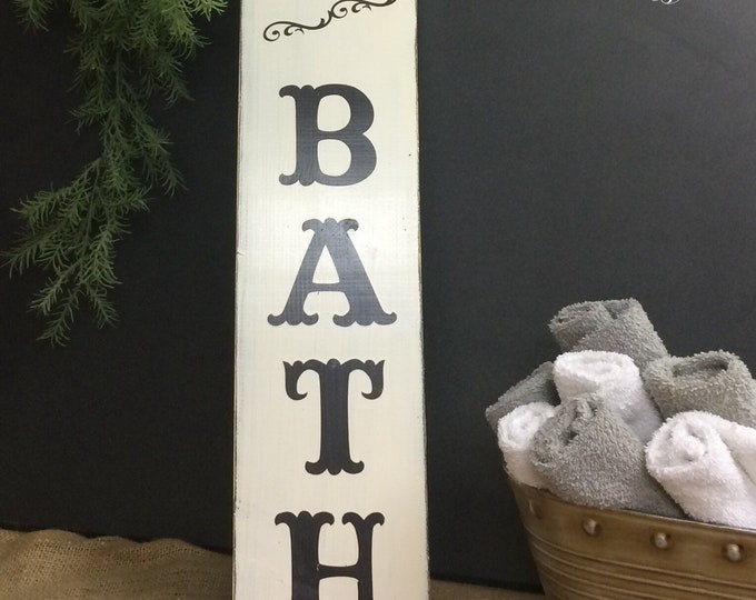 Vertical Hot Bath Signs Rustic Bathroom Signs. Rustic Bathroom Decor ...