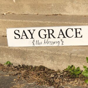 Say Grace Sign. the Blessing Signs for the Kitchen. Rustic Kitchen Sign ...