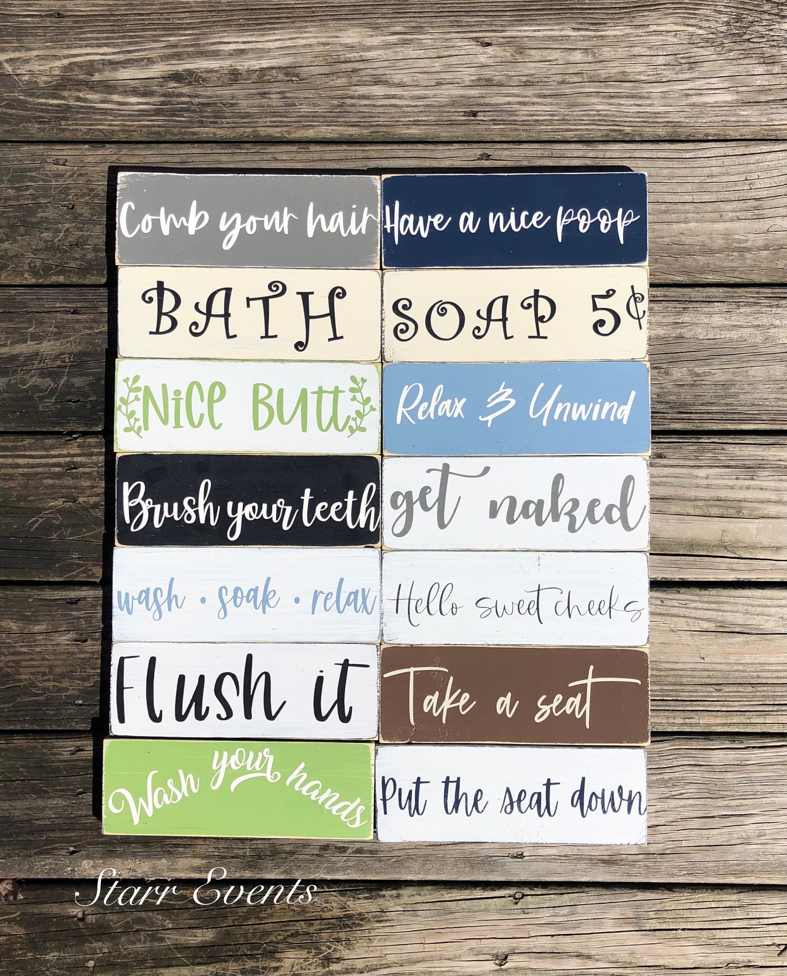 Small Farmhouse Signs. 10 Bathroom Signs. Farmhouse - Etsy