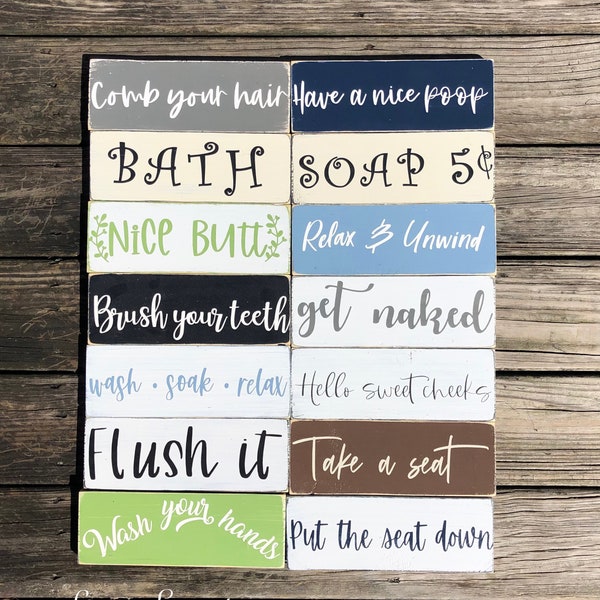 Small Bathroom Signs - Etsy
