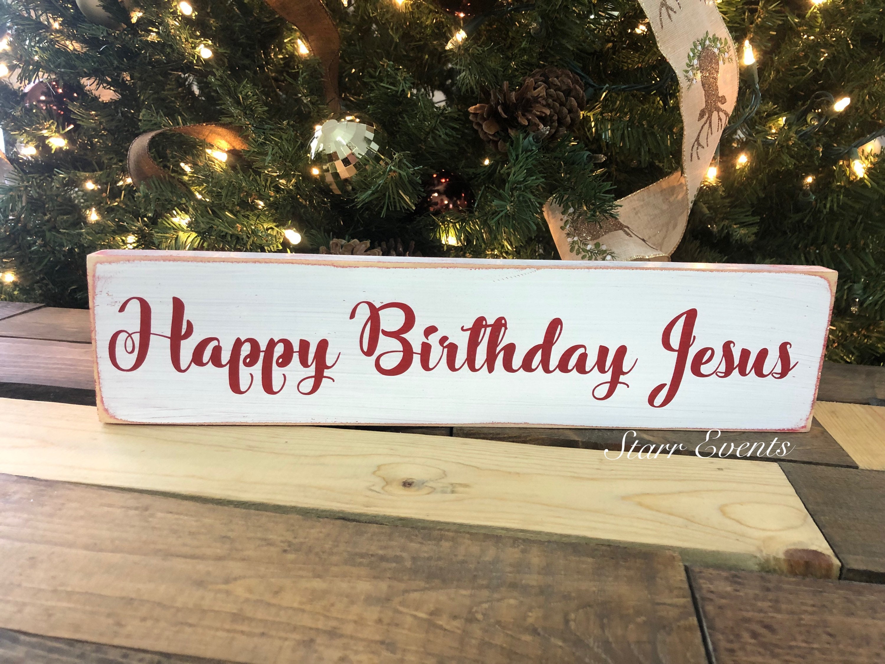 Happy Birthday Jesus Sign. Rustic Christmas Sign Christmas Decor ...