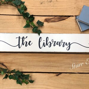 The Library Sign. Rustic Library Decor. Farmhouse Decor. Rustic Signs ...