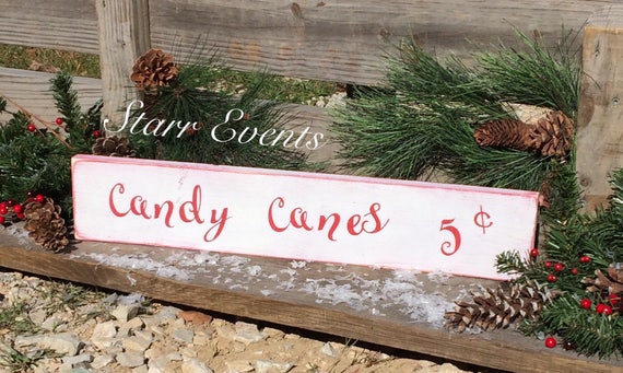 Candy canes sign. Rustic Christmas sign. Rustic Christmas | Etsy