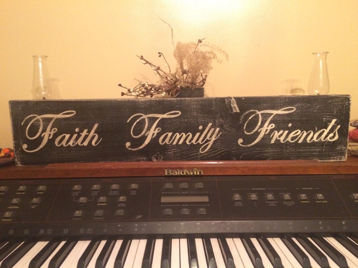 Faith Family and Friends Sign. Rustic Signs. Farmhouse Decor. Wooden ...