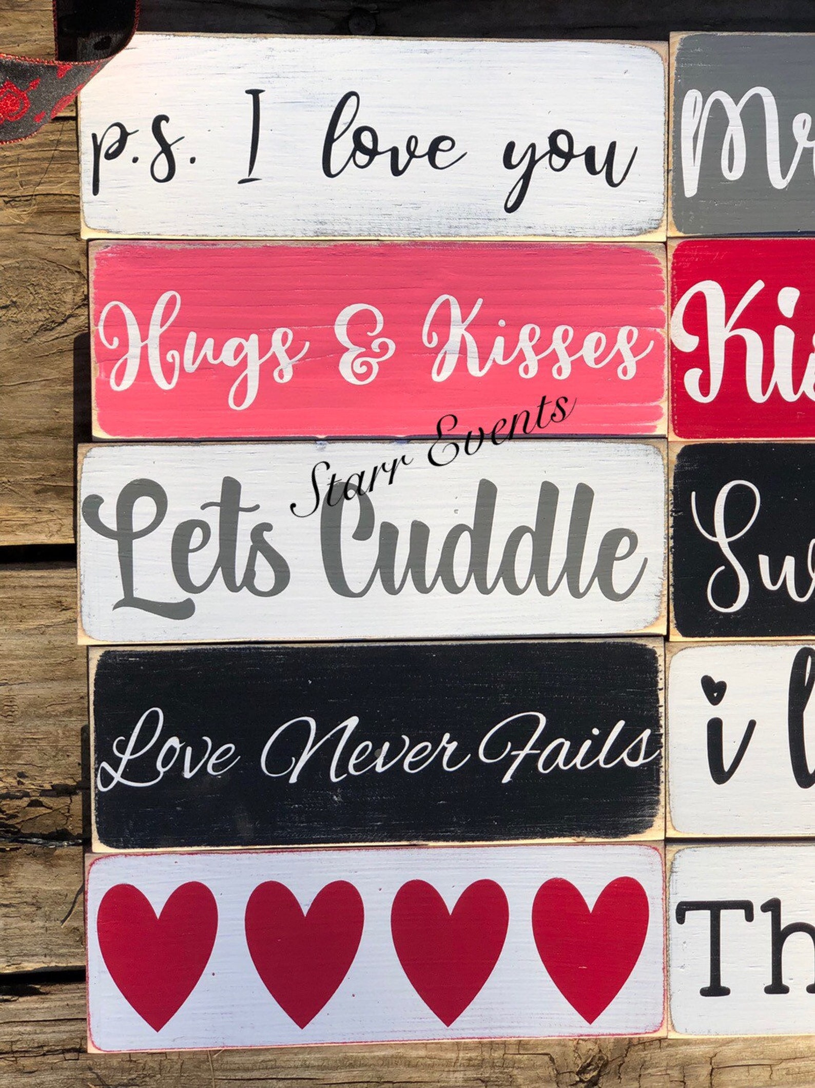 10" Rustic Valentines Day Signs Valentines Day Decorations Rustic ...