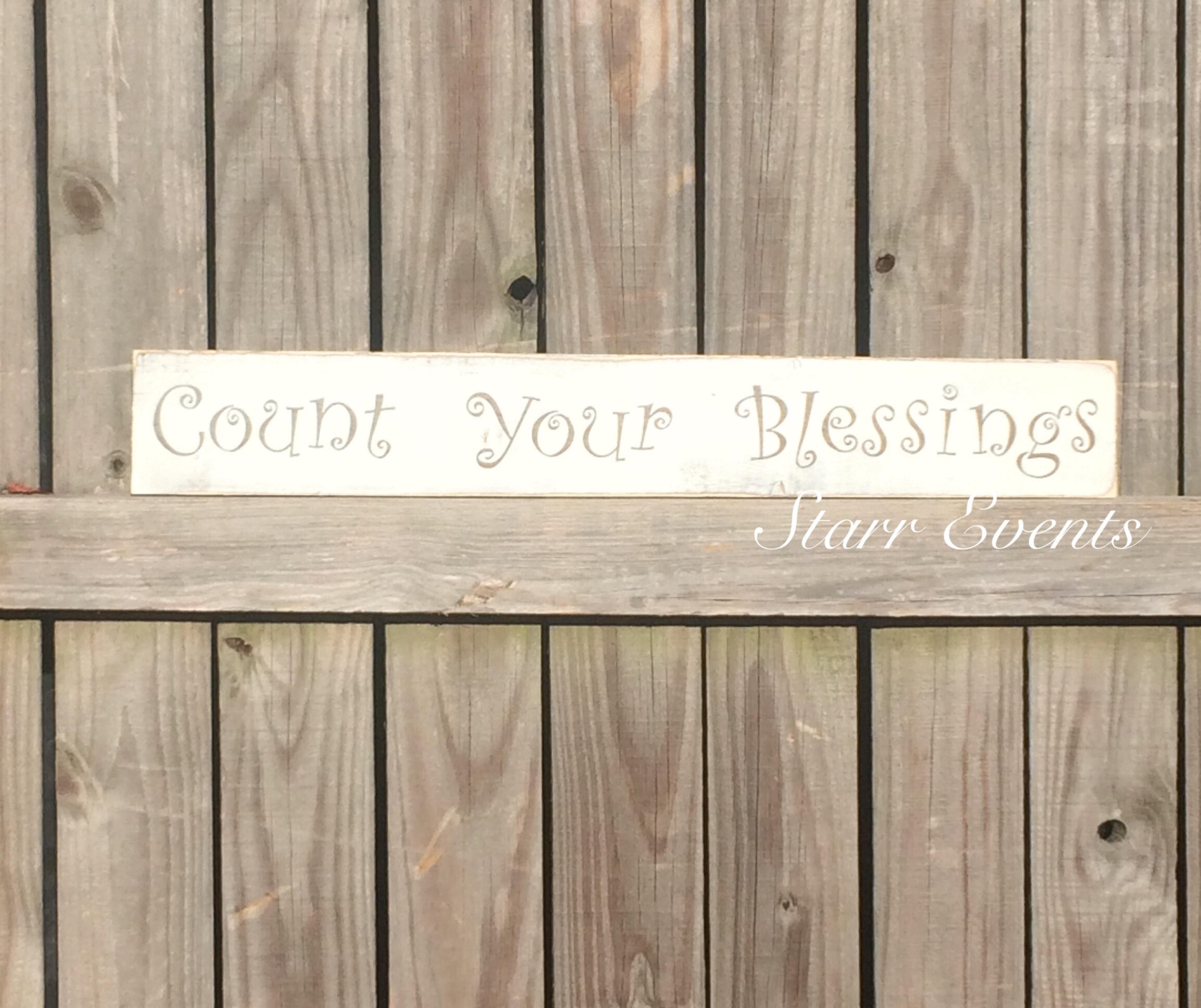 Count Your Blessings Sign. Rustic Signs. Distressed Signs. | Etsy