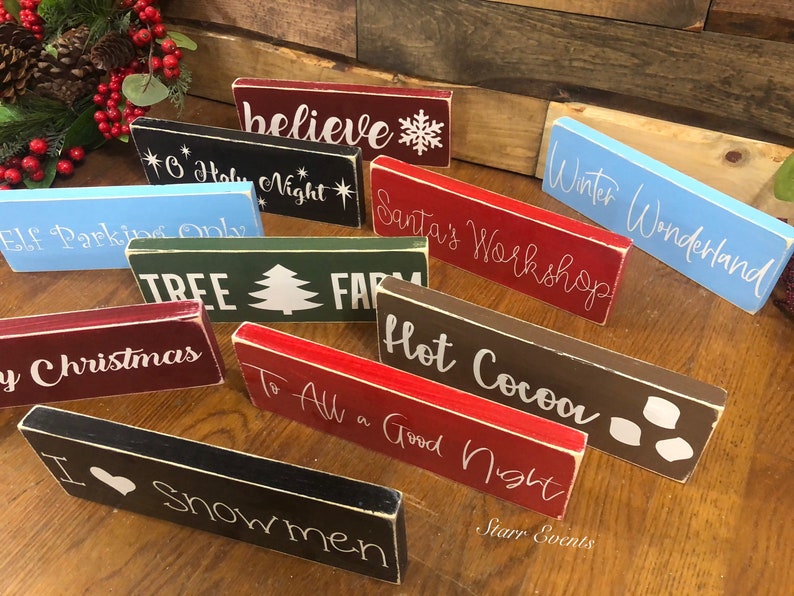 10" Rustic Christmas Signs Christmas Decorations Rustic Christmas Decor ...