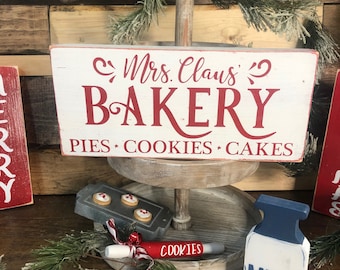 Mrs Claus' Kitchen Sign Kitchen Christmas Decor Baking - Etsy