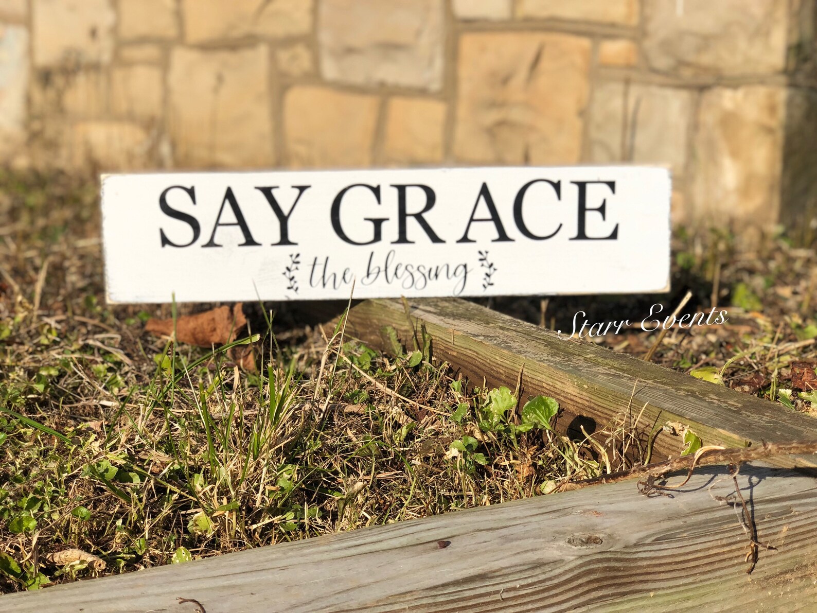 Say Grace Sign. the Blessing Signs for the Kitchen. Rustic - Etsy