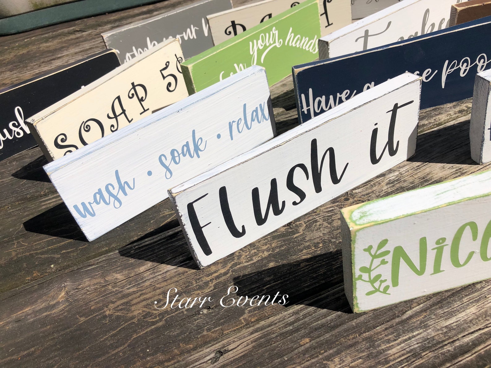 Small Farmhouse Signs. 10" Bathroom Signs. Farmhouse Bathroom Decor ...