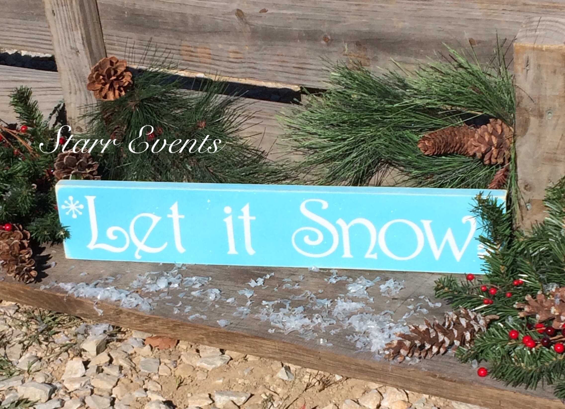 Let it snow sign. Rustic Christmas sign. Rustic Christmas | Etsy