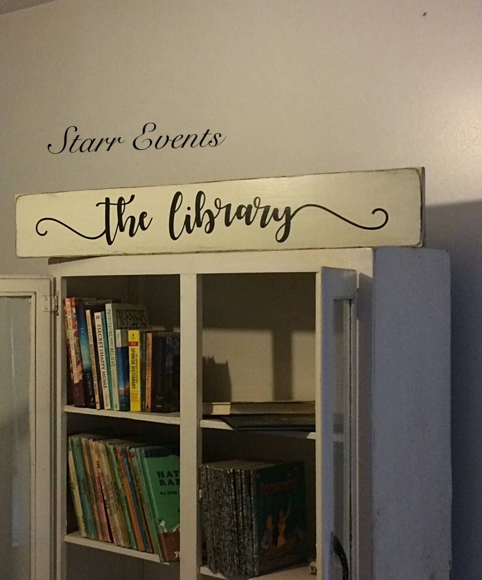 The Library Sign. Rustic Library Decor. Distressed Sign. - Etsy