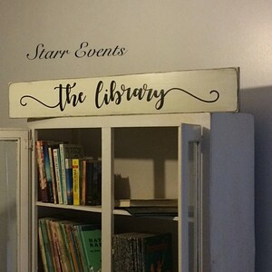 The Library Sign. Rustic Library Decor. Distressed Sign. Rustic Signs ...