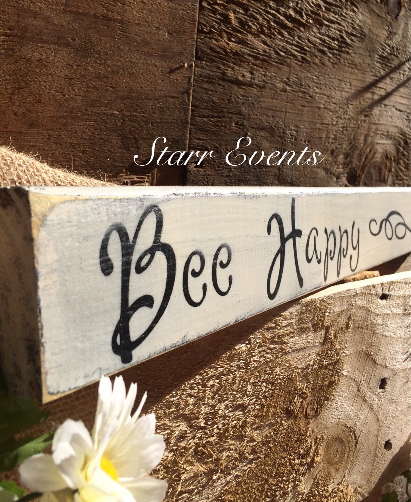 Bee Happy Wooden Sign. Rustic Honey Bee Signs Signs. Bee Decor Farm ...