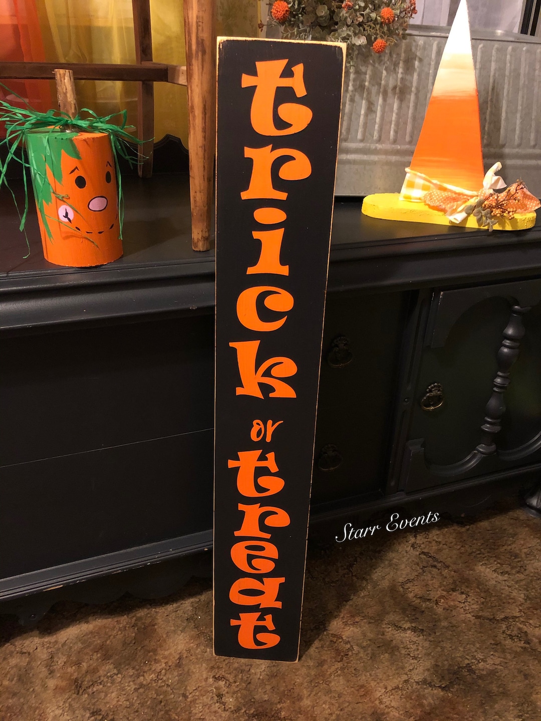 Trick or Treat Sign Halloween Sign. Halloween Decor. Halloween ...