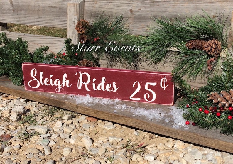 Sleigh Rides Sign. Rustic Christmas Sign. Rustic Christmas - Etsy